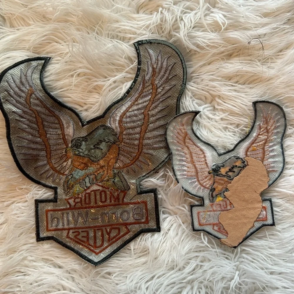 Other | Born Wild Motorcycle Moto Biker Patches Set Of 2 | Poshmark